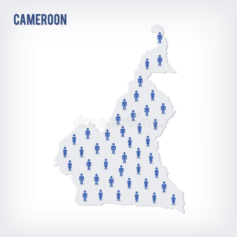 Vector People Map of Cameroon. the Concept of Population Stock ...