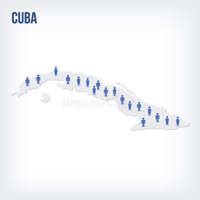 Vector People Map of Cuba . the Concept of Population Stock ...
