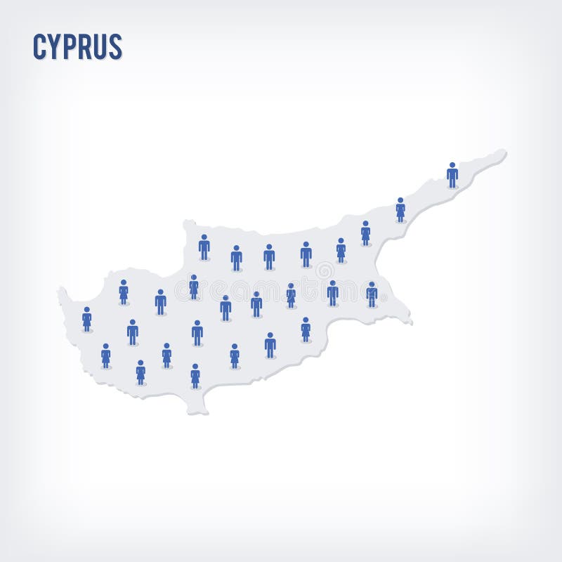 Vector People Map of Cyprus . the Concept of Population Stock ...