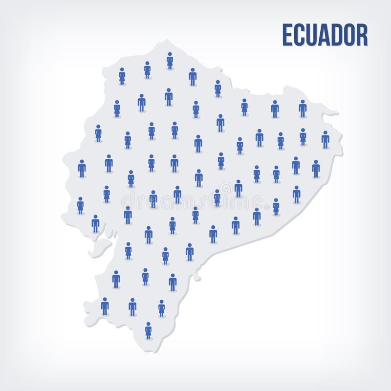 Ecuador People Icon Map. Stylized Vector Silhouette of Ecuador ...