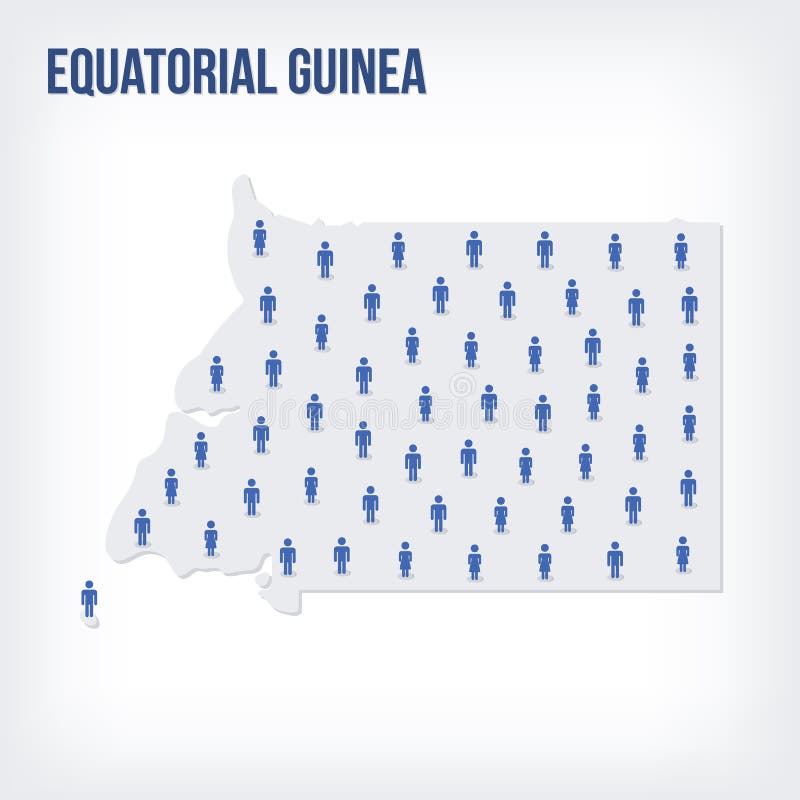 Vector People Map of Equatorial Guinea . the Concept of Population ...