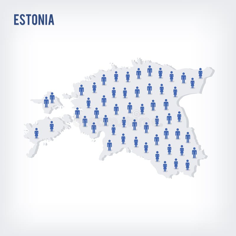 Vector People Map of Estonia . the Concept of Population Stock Vector ...