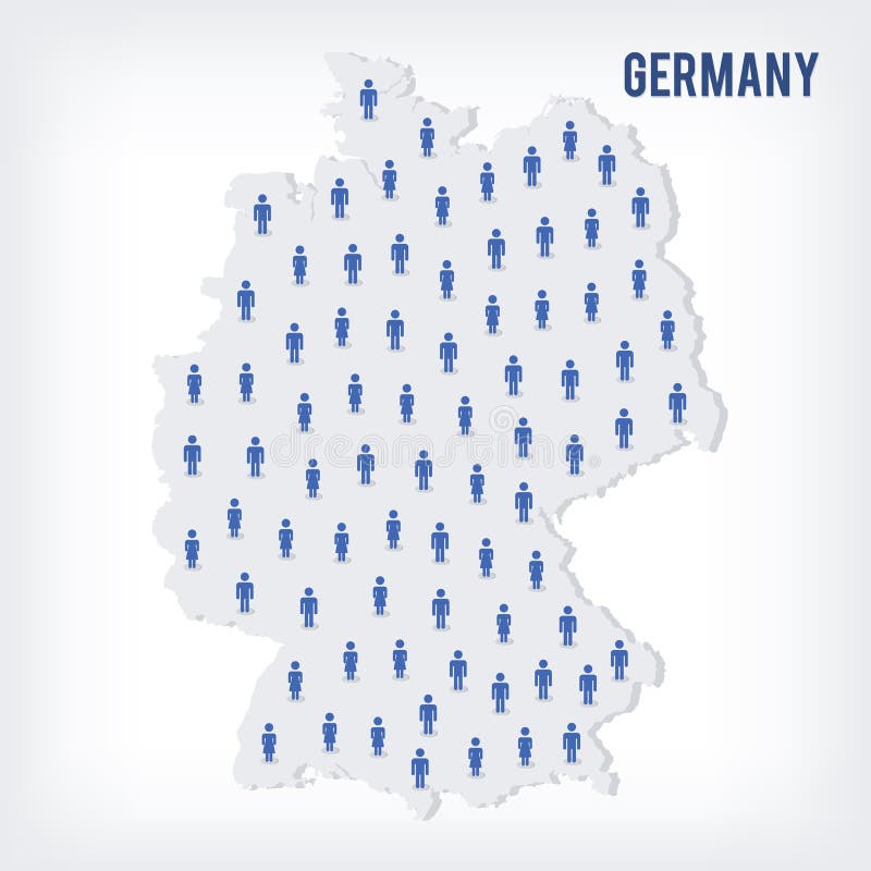 Vector People Map of Germany . the Concept of Population Stock Vector ...