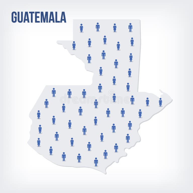 Vector People Map of Guatemala. the Concept of Population Stock ...