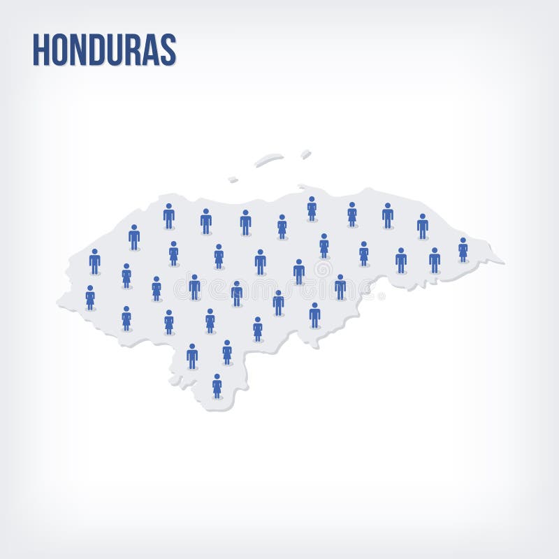 Vector People Map of Honduras. the Concept of Population Stock ...