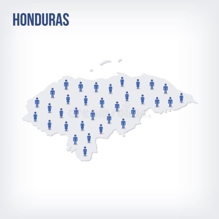 Vector People Map of Honduras. the Concept of Population Stock ...