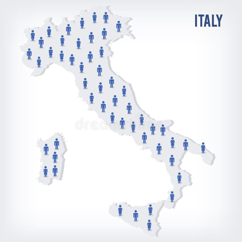 Vector People Map of Italy . the Concept of Population Stock Vector ...