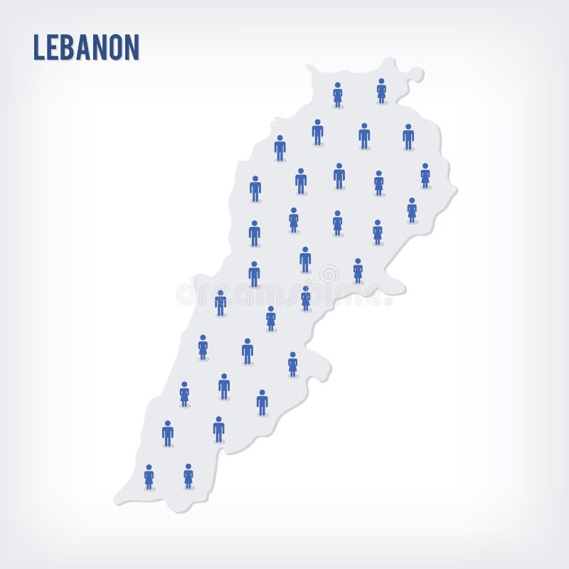 Vector People Map of Lebanon . the Concept of Population Stock ...