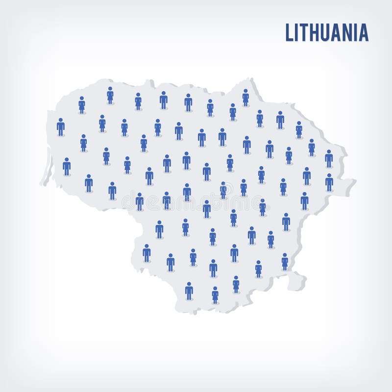 Vector People Map of Lithuania . the Concept of Population Stock Vector ...