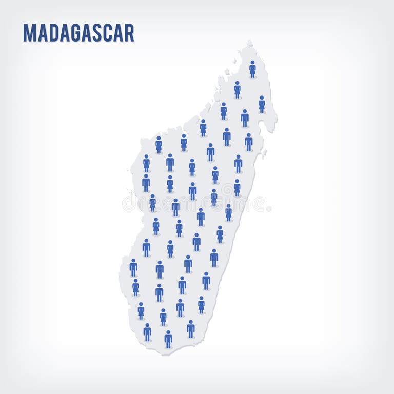 Vector People Map of Madagascar . the Concept of Population Stock ...