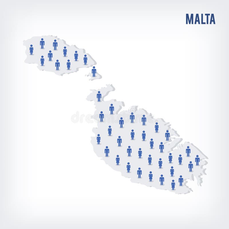 Vector People Map of Malta . the Concept of Population. Stock Vector ...