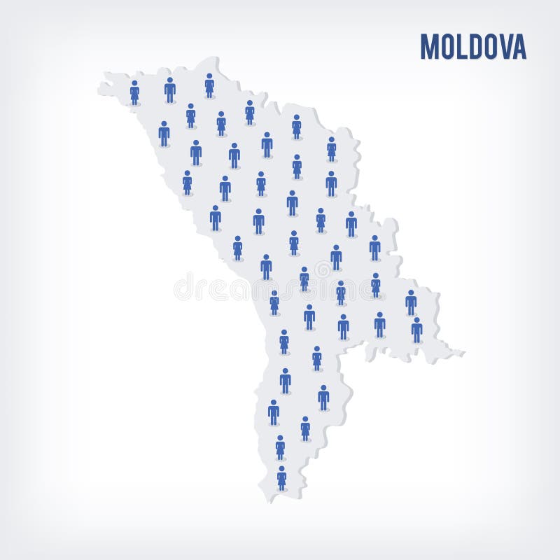 Moldova People Icon Map. Stylized Vector Silhouette of Moldova ...