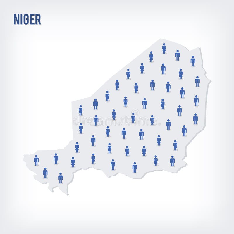 Vector People Map of Niger. the Concept of Population Stock ...