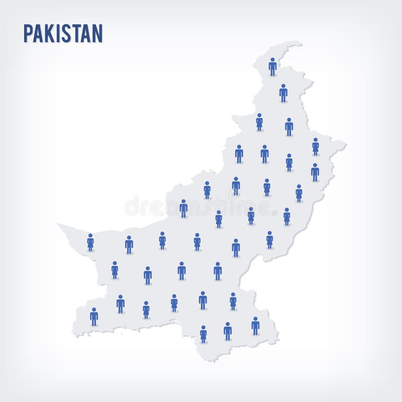 Vector People Map of Pakistan . the Concept of Population Stock ...