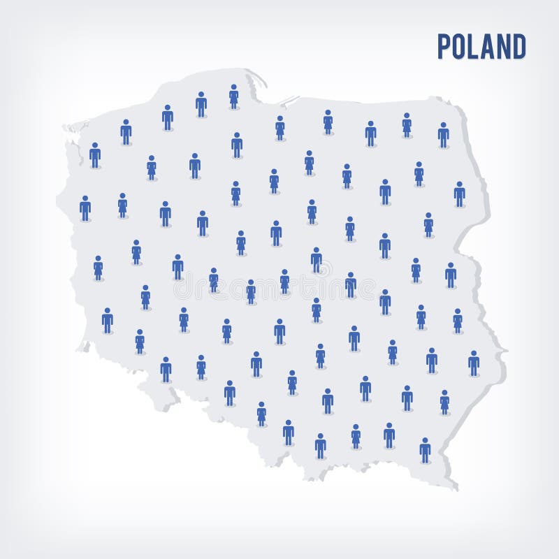 Vector People Map of Poland . the Concept of Population. Stock Vector ...