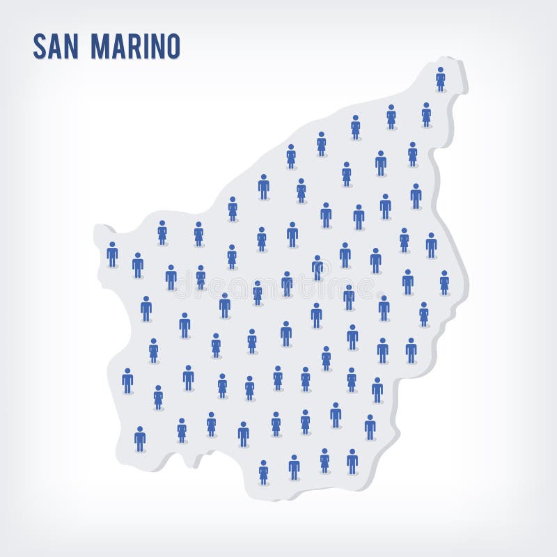 Vector People Map Of San Marino The Concept Of Population Stock