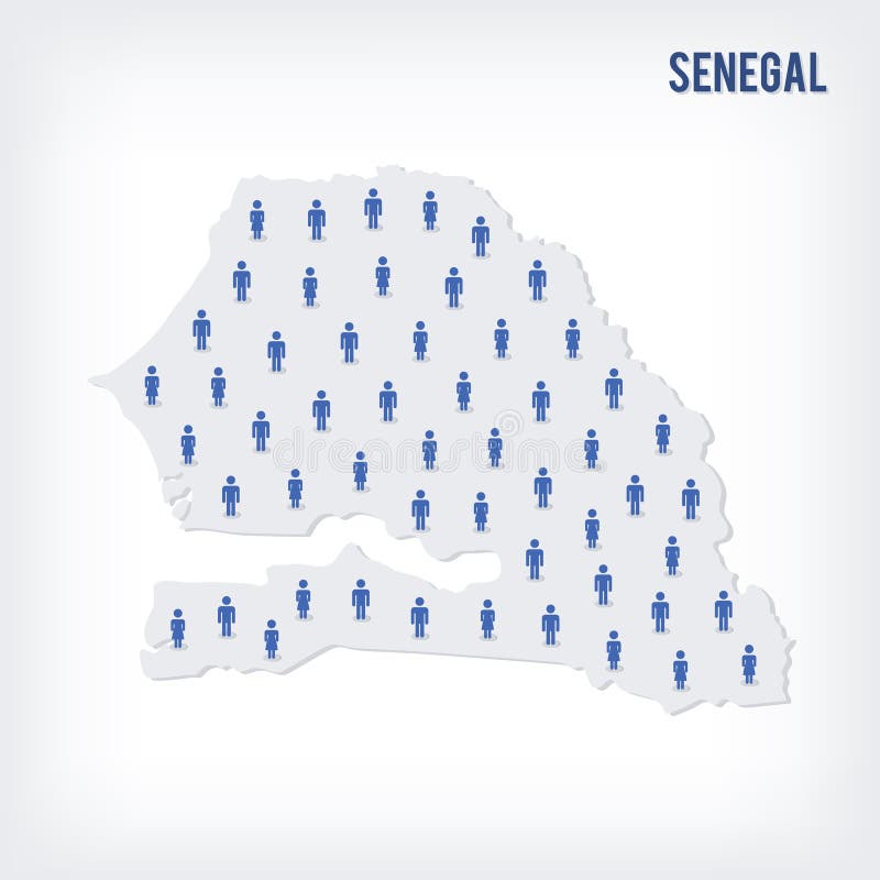 Vector People Map of Senegal. the Concept of Population Stock ...