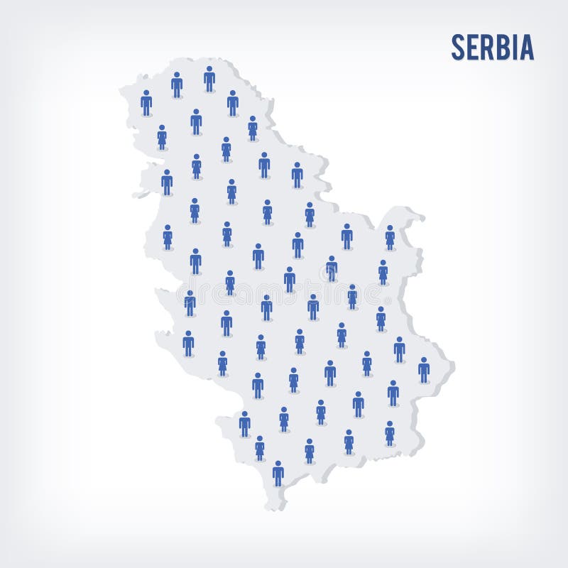 Serbia People Icon Map. Stylized Vector Silhouette of Serbia ...