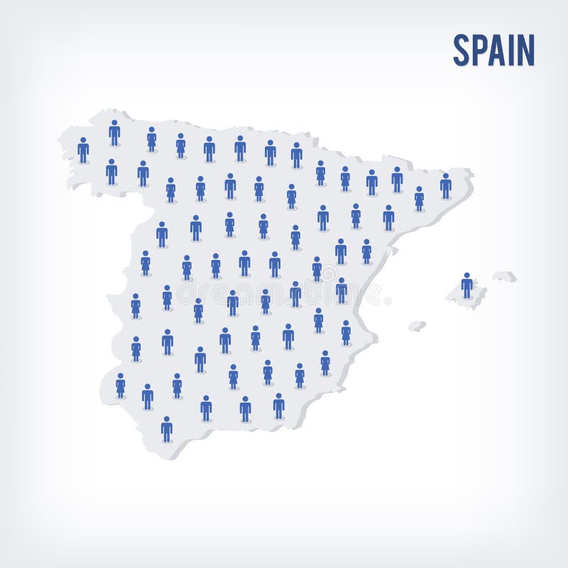Vector People Map of Spain . the Concept of Population Stock Vector ...