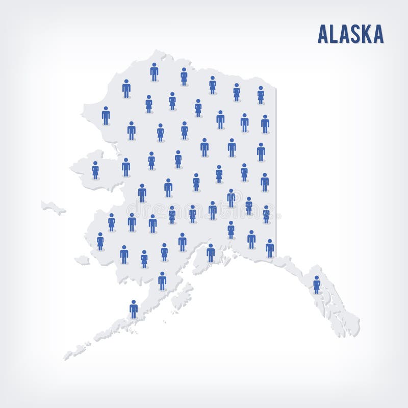Alaska Map Population Demographics and Grunge Stamp Seal Stock Vector ...