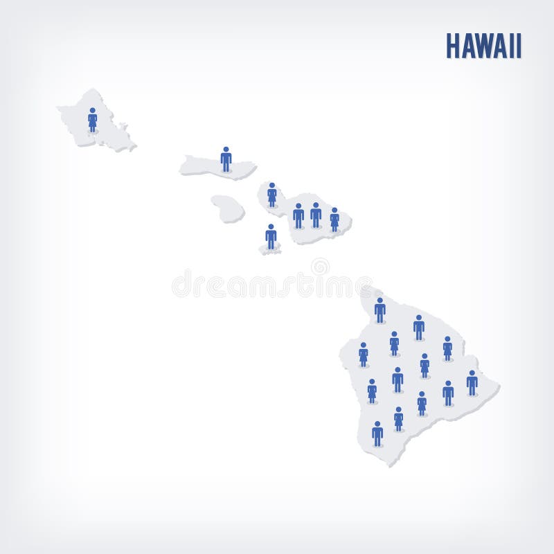 Vector People Map of of State of Hawaii . the Concept of Population ...