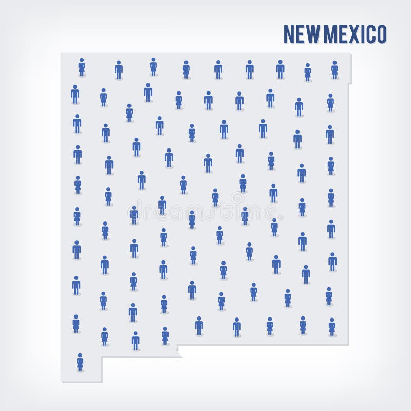 Vector People Map of of State of New Mexico. the Concept of Population ...