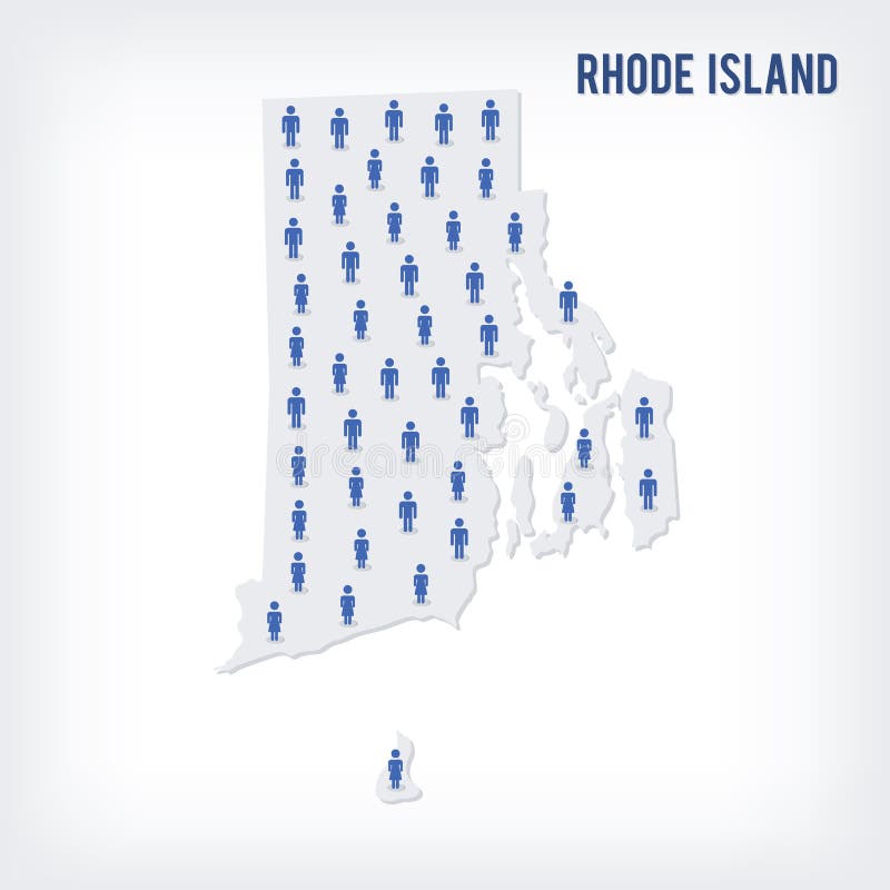 Vector People Map of of State of Rhode Island. the Concept of ...