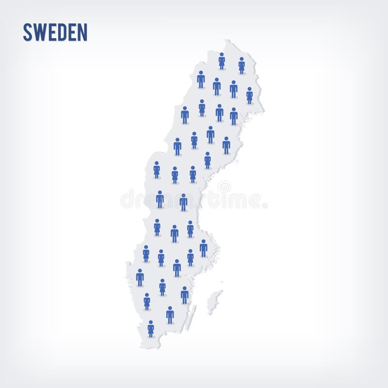 Vector People Map of Sweden . the Concept of Population Stock Vector ...