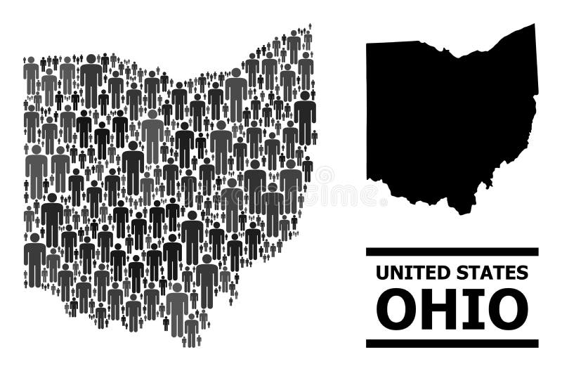 Vector People Mosaic Map of Ohio State and Solid Map Stock Vector ...