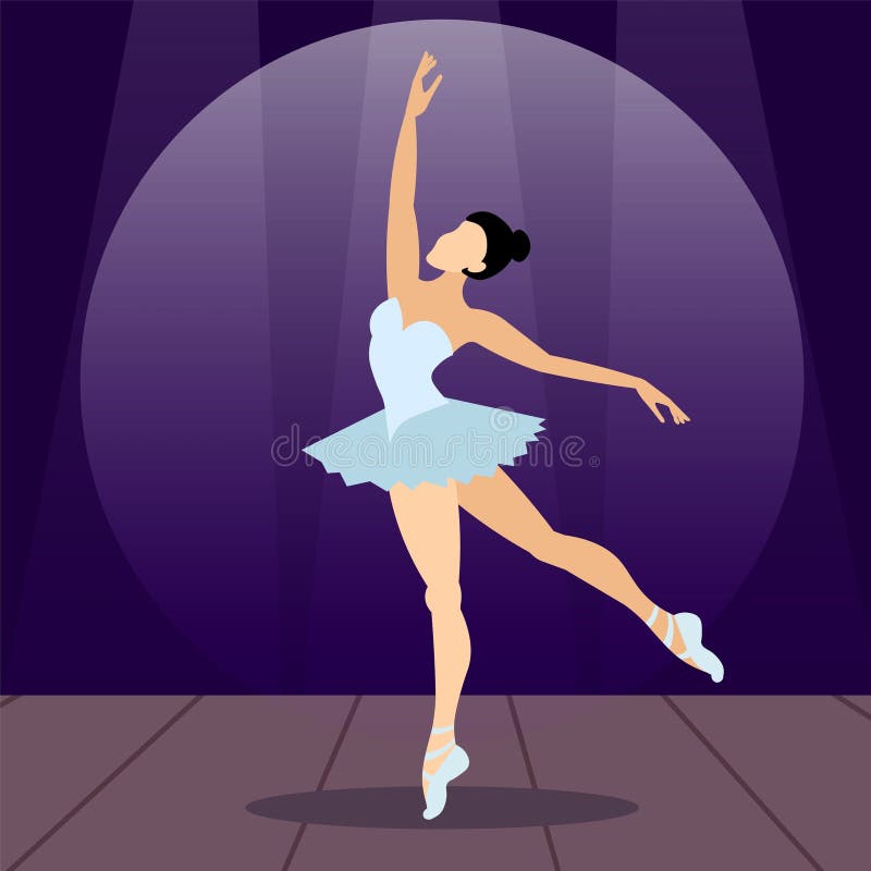 Vector People. Performance of Ballet Dancers. Ballerina Dancing on ...