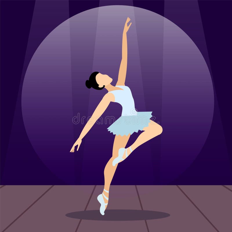 Vector People. Performance of Ballet Dancers. a Cute Ballerina Dances ...