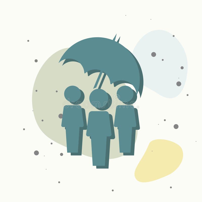 Vector People Protection Icon. Security Symbol on Multicolored ...