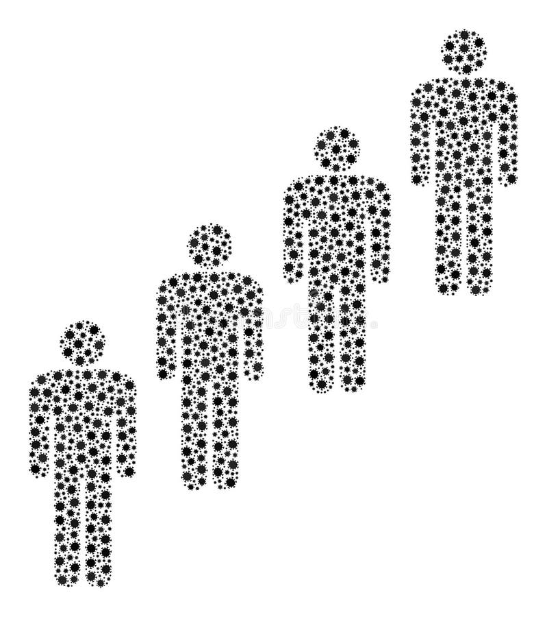 People Queue Composition Icon with Covid Virus Infection Elements Stock ...