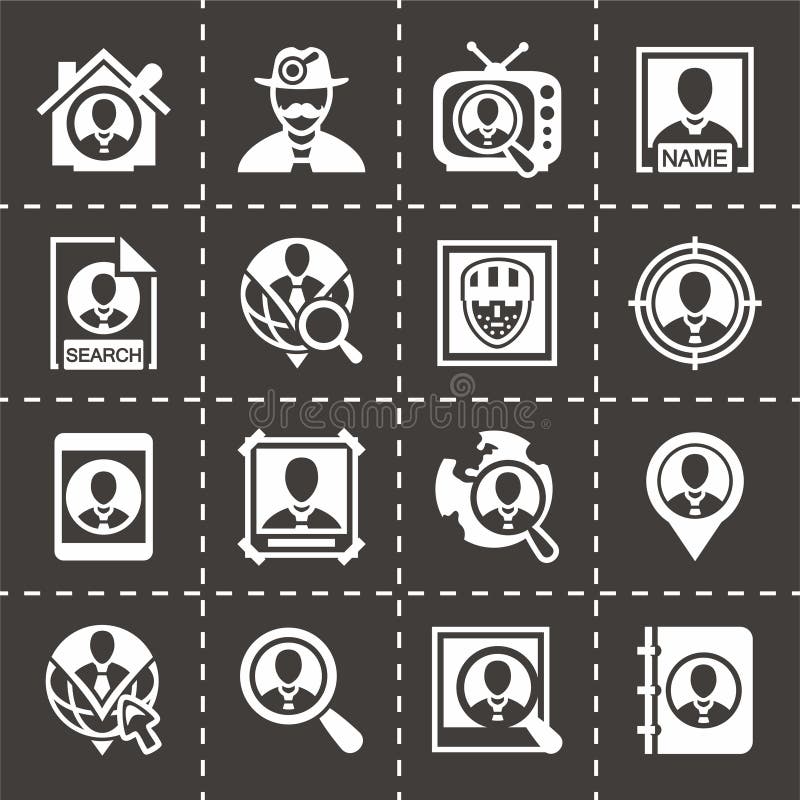 Vector People Search Icon Set Stock Vector - Illustration of black ...