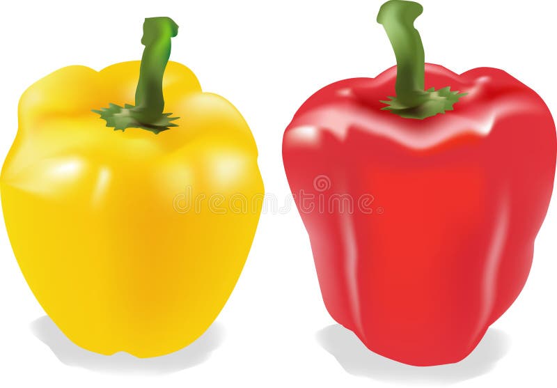 Bitmap Image of Ripe Bell Peppers. Red, Yellow, and Green. Bright ...