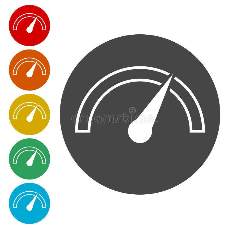 Vector Performance Measurement Icon, Speedometer Icon Stock ...
