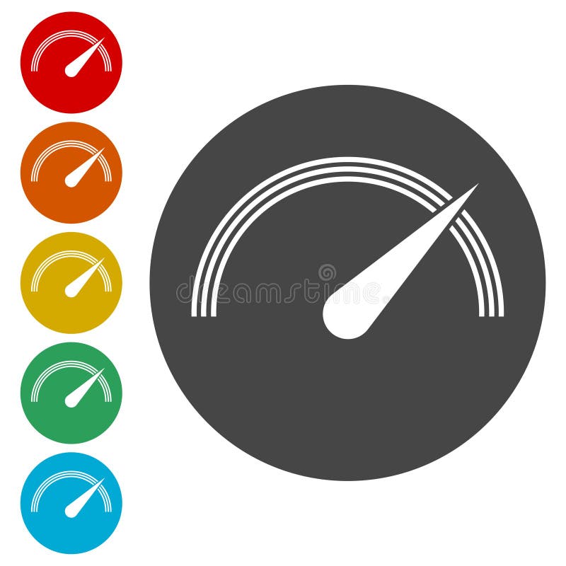 Vector Performance Measurement Icon, Speedometer Icon Stock Vector ...