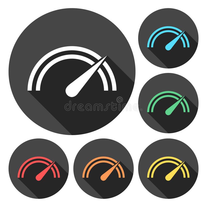 Vector Performance Measurement Icons Set with Long Shadow Stock ...