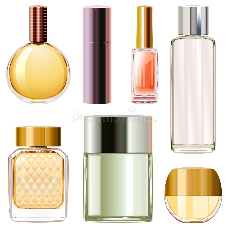 Set of perfume bottles stock vector. Illustration of perfume - 41309781