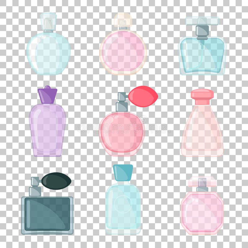 Vector Perfume Icon Set in Flat Style Isolated on Transparent ...