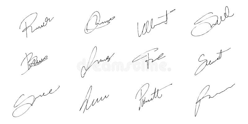 Vector Personal Signatures Set Stock Vector - Illustration of personal ...