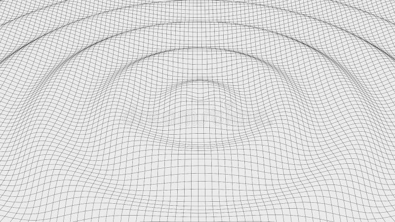 Vector Perspective Curved Grid. Waves from a Drop Falling into Water ...