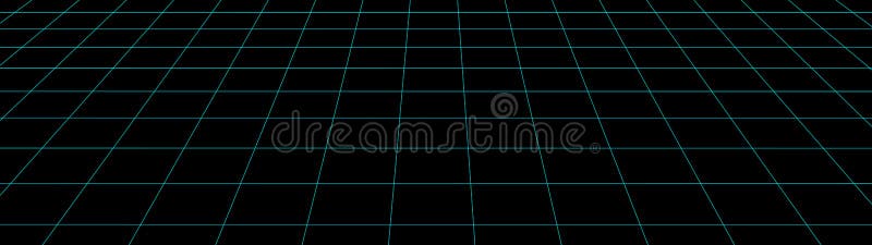 Vector Perspective Grid. Detailed Lines on Black Background. Widescreen ...