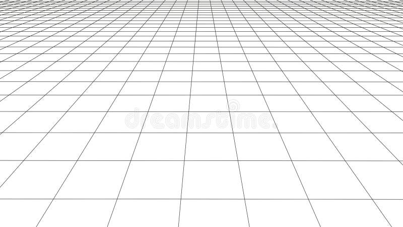 Perspective Grid. Detailed Lines on Black Background. 3d Rendering ...