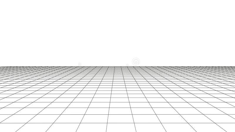 Perspective Grid. Multi-colored Particles and Lines. Abstract Digital ...