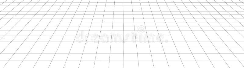 Vector Perspective Grid. Detailed Lines on White Background. Widescreen ...