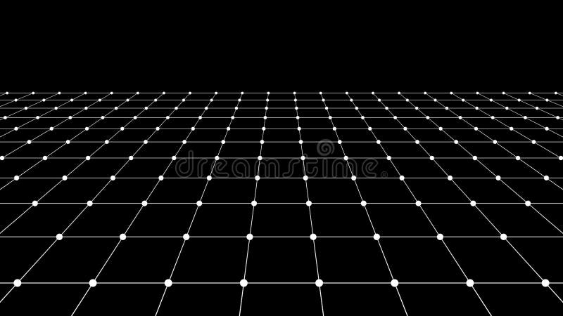 Vector Perspective Grid. Digital Background in Retro Style Stock ...