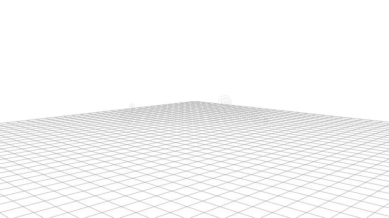 Vector Perspective Mesh. Detailed Lines on a White Background. 3d ...