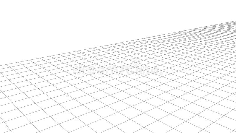 Vector Perspective Mesh. Detailed Lines on a White Background. 3d ...