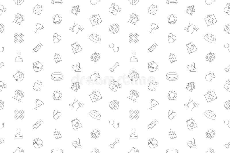 Vector Pet Pattern. Pet Seamless Background Stock Vector - Illustration ...